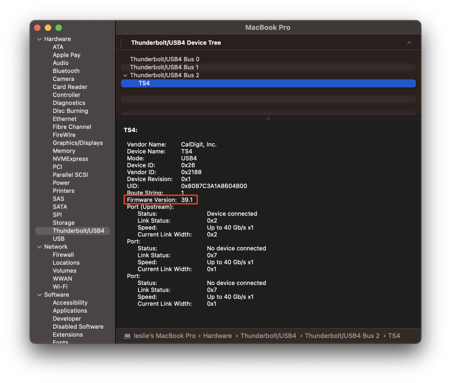 TS4 macOS Firmware Update Procedures – CalDigit