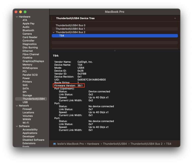 TS4 macOS Firmware Update Procedures – CalDigit